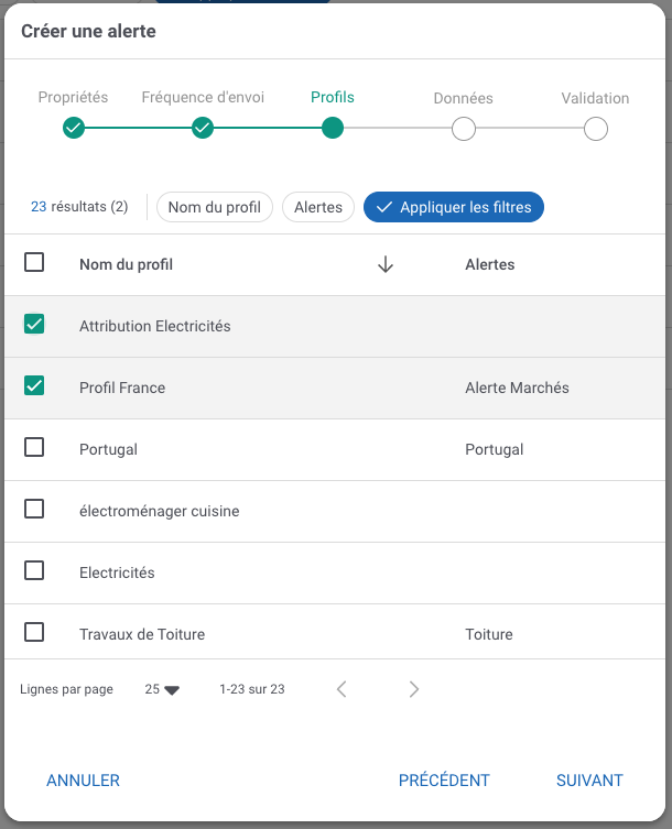 Créer une alerte mail