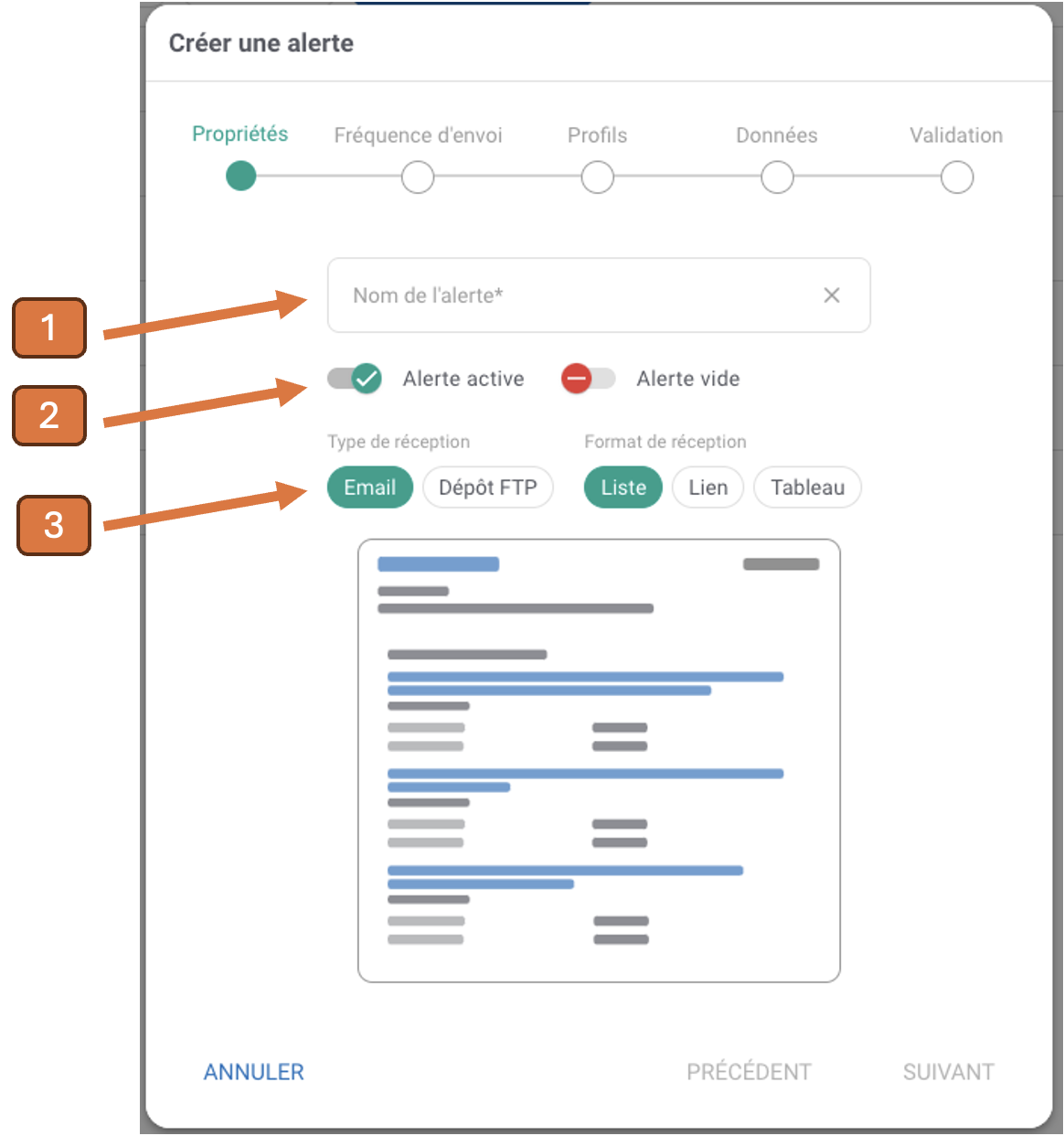 Créer une alerte mail